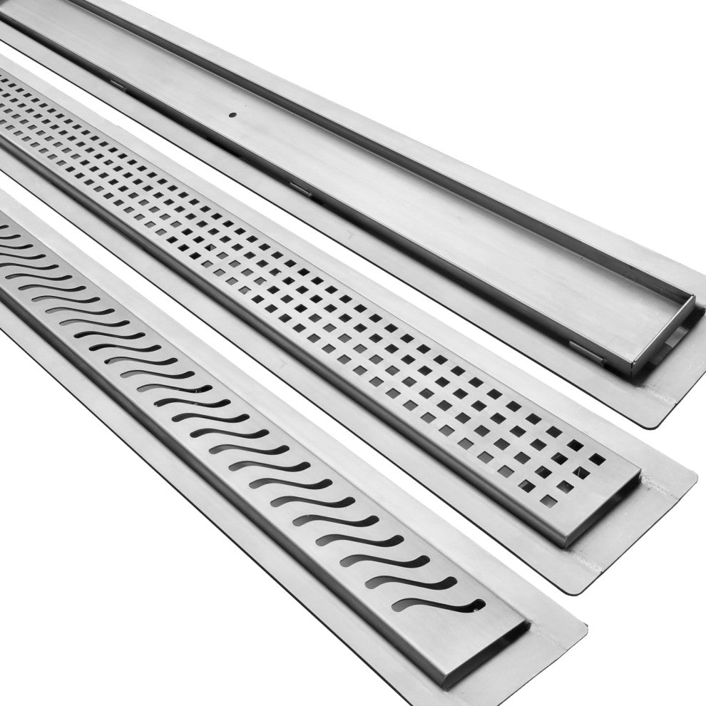 220 SQFT Linear Drain Shower Kit, 24" Grate 26" Opening Classic Linear