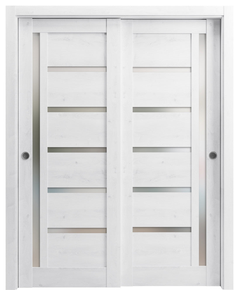 Sliding Closet Bypass Doors 48 x 84 | Quadro 4088 Nordic White | Frost