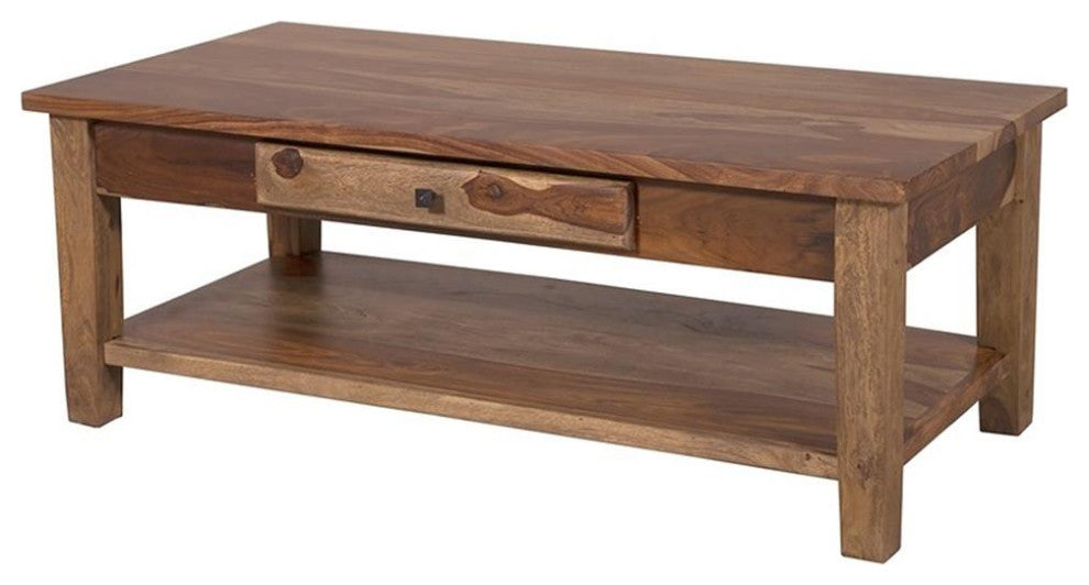 Porter Designs Taos Solid Sheesham Wood Coffee Table - Brown.