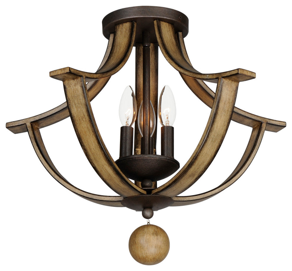 Maxim 20343 Basque 3 Light 20"W Flush Mount Bowl Ceiling Fixture - Dri