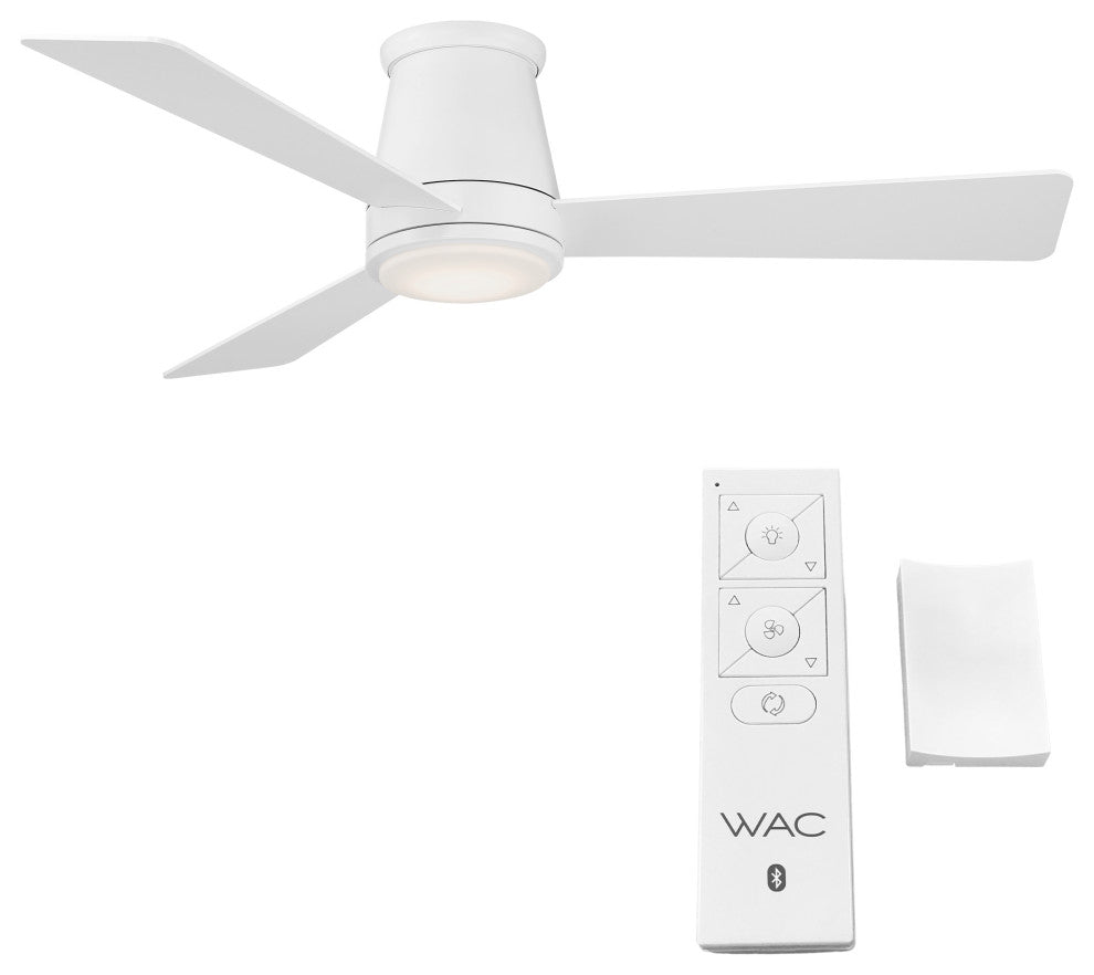 Hug Indoor/Outdoor 3-Blade Smart Ceiling Fan 52" Matte White, LED, Rem