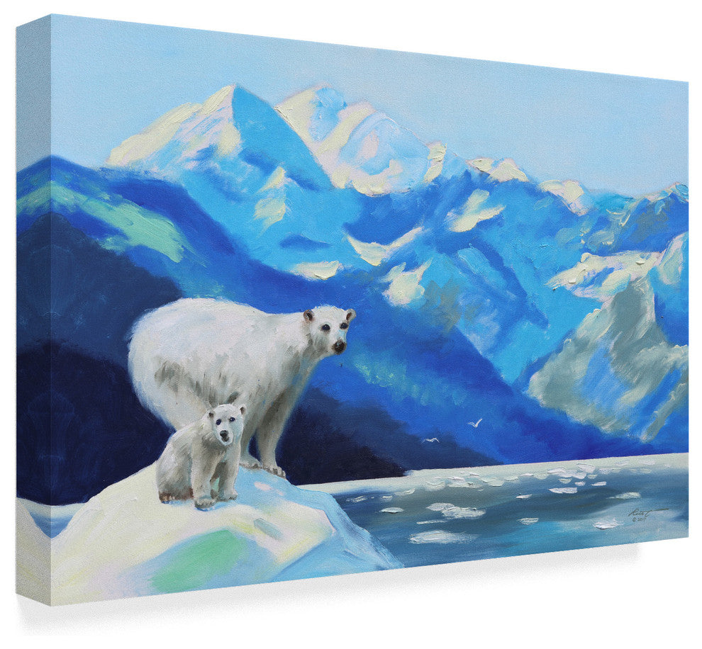 D Rusty Rust 'Two Polar Bears' Canvas Art, 19"x12"