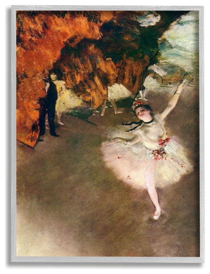 Ballet Stage Red Brown Classic Degas Painting, 16"x20"