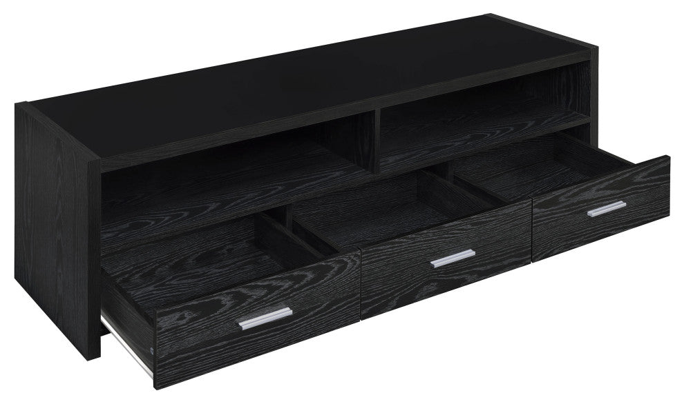 Alton 3-drawer Engineered Wood 62" TV Stand Black Oak