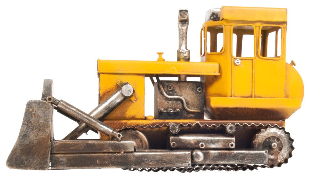 Metal Handmade Bulldozer Model Collectible Metal Scale Model Bulldoze