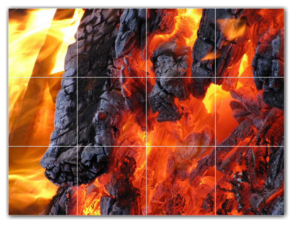 Fire Ceramic Tile Wall Mural HZ500611-43L. 32" x 24"