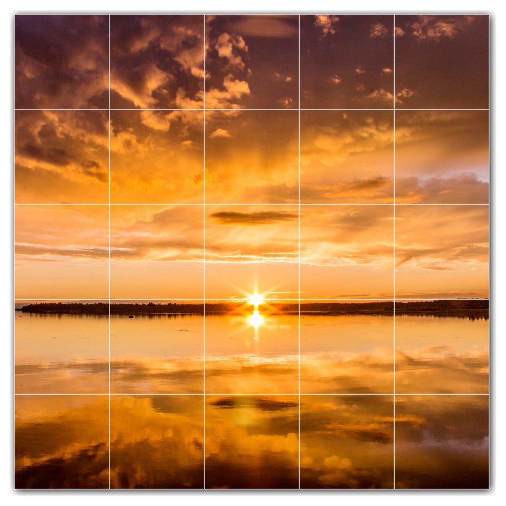 Sunset Ceramic Tile Wall Mural HZ500995-55XL. 60" x 60"