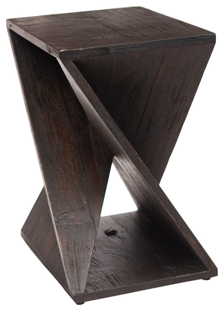 Nordic Style Teak Twisted Stool