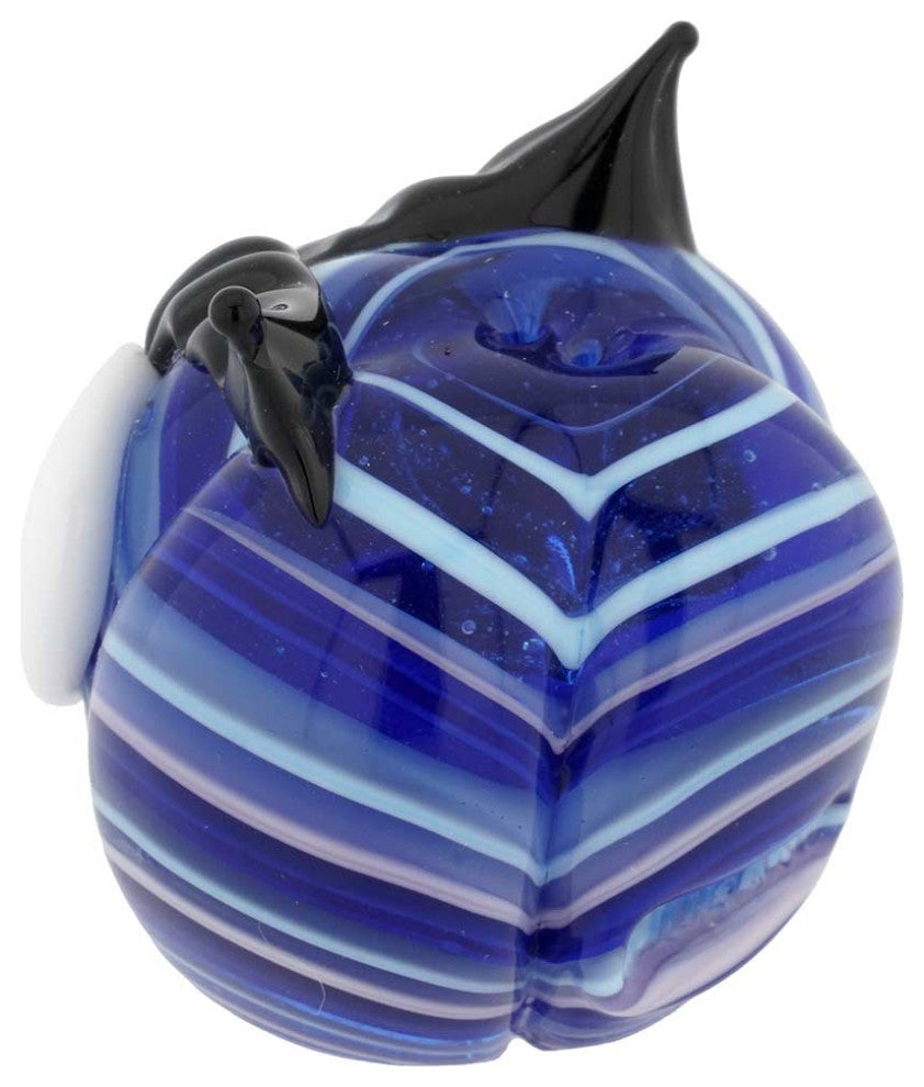 GlassOfVenice Murano Glass Small Round Owl - Blue