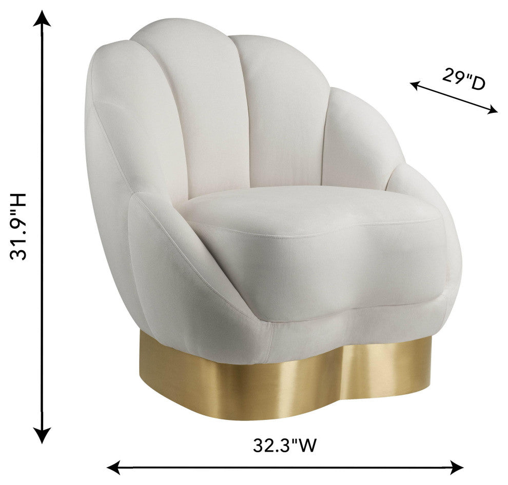 Bloom Cream Velvet Chair - Cream