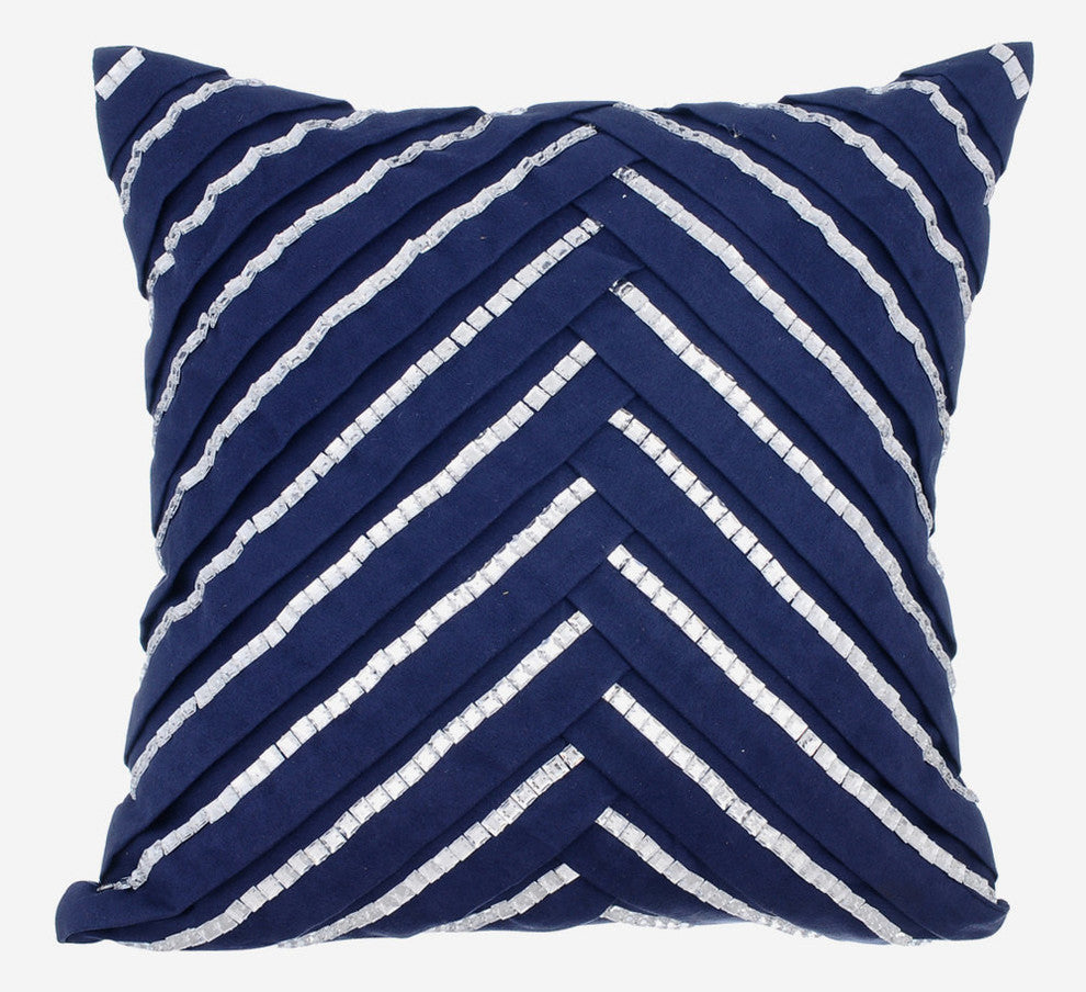 Rhinestone Crystals 16x16 Suede Fabric Navy Blue Pillow Cover Popeye