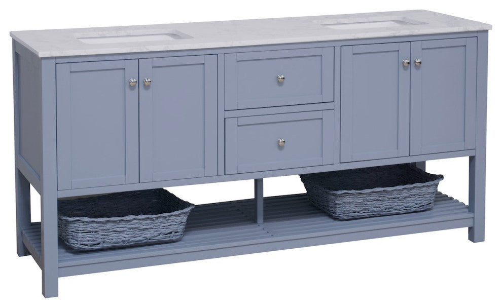 Kitchen Bath Collection Lakeshore 72" Double Vanity, Powder Blue, Engi