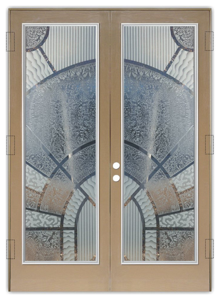 Front Door - Matrix Arcs - Fiberglass Grain - 36" X 80" - Rt Door Acti