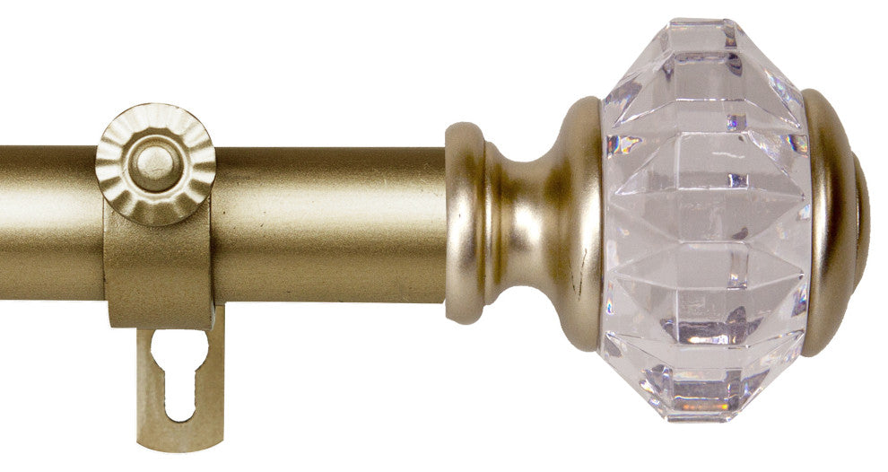 Lyla 1" Diameter Curtain Rod, Gold, 66-120"
