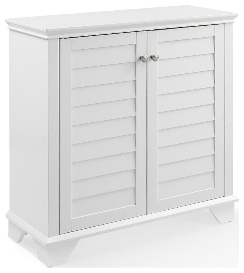 Pemberly Row MDF Wood and Birch Veneer Storage Cabinet in White