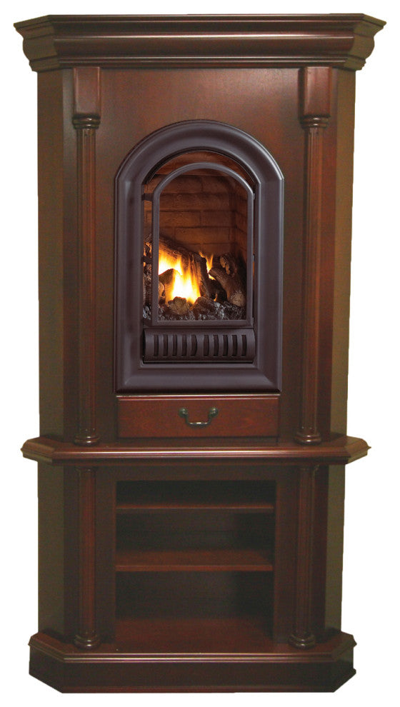 HearthSense Liquid Propane Ventless Gas Tower Corner Fireplace 20,000