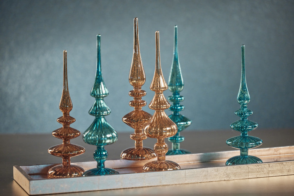 Azenor LED Tabletop Finials, Set of 2, Gold, A