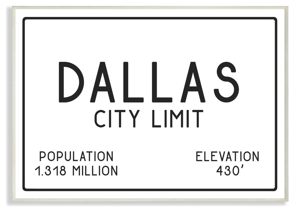 Dallas City Limit 10"x15" Wall Plaque Art