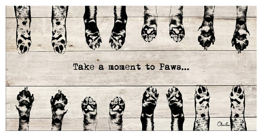 Ready2HangArt 'Paws' Wrapped Canvas Animal Wall Art, 24"x48"