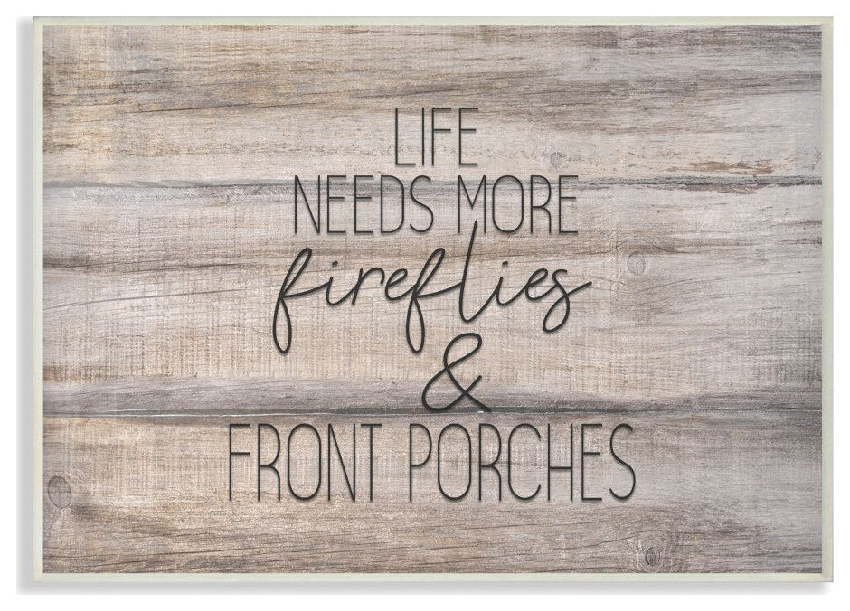 More Fireflies Country Life Wood Te"xtured Word Design, 12"x18"