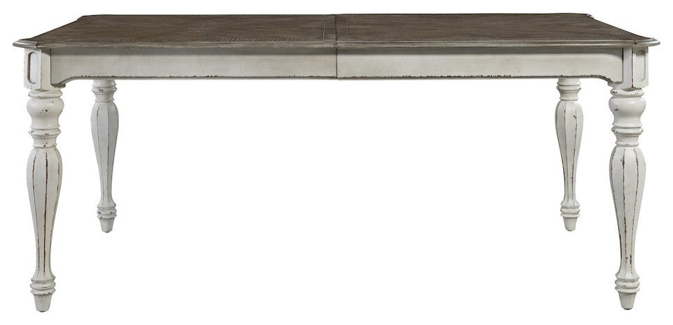 7 Piece Rectangular Table Set in Rubberwood Solids w/ White Oak & Birc