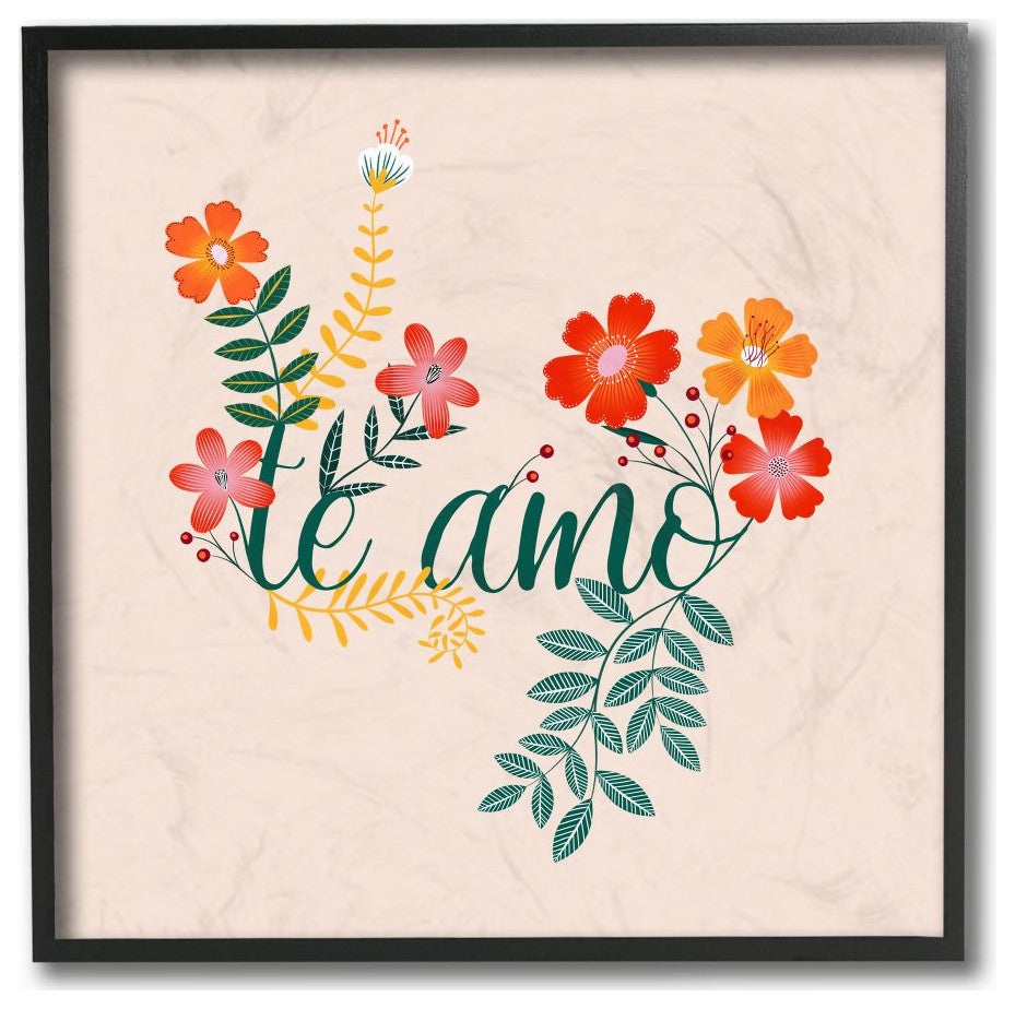 Te Amo Floral Romantic Word Design12x12