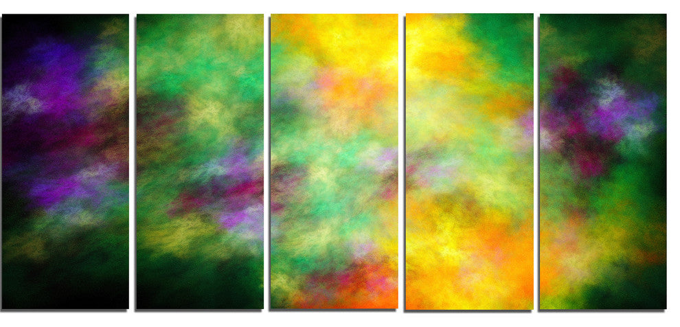 Colorful Sky with Blur Stars, Abstract Canvas Art Print, 60"x28", 5 Pa