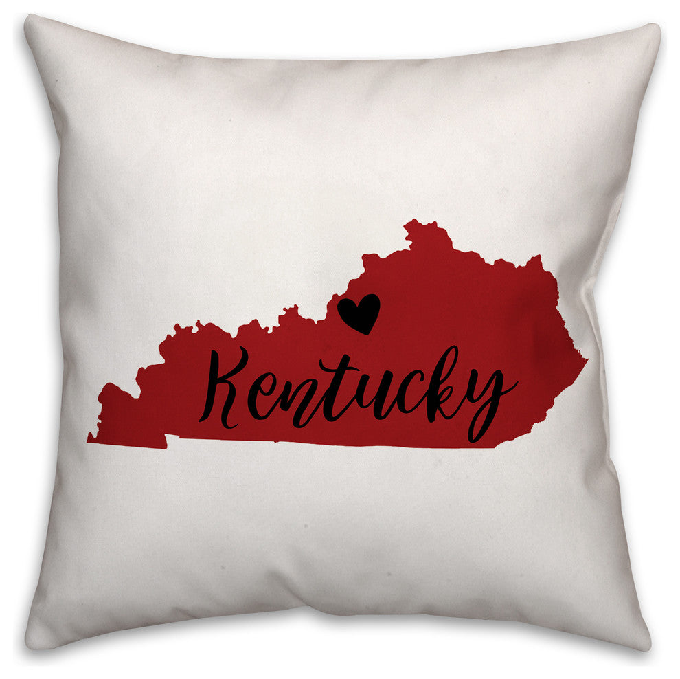 Red and Black Kentucky Pride 16x16 Spun Poly Pillow