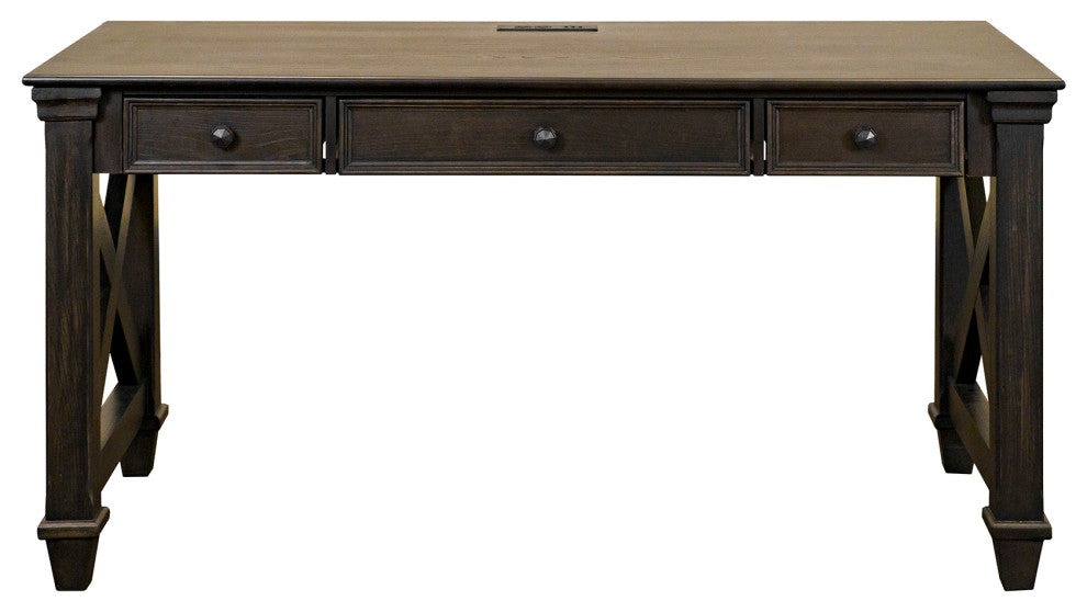 Traditional Wood Writing Desk Dark Brown