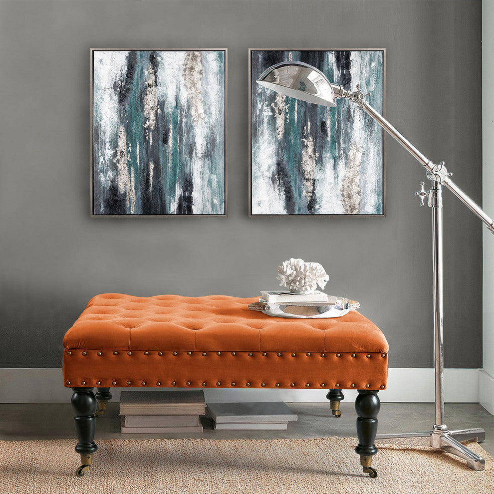 Supersoft Tuft Coffee Table Ottoman Burnt Orange 33"x33"x18"