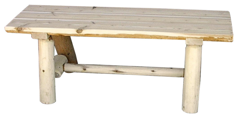 Rustic White Cedar Log Coffee Table