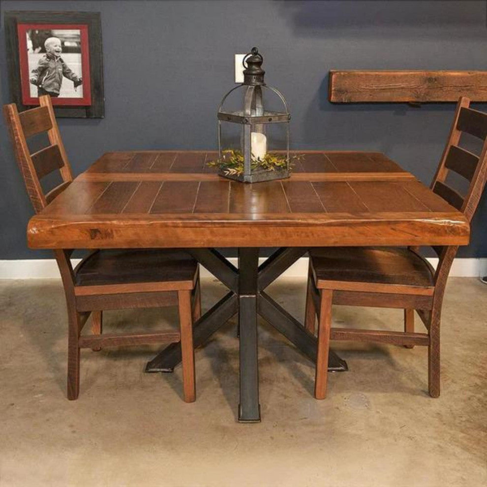Bennet Square Extendable Dining Table, Rustic Cherry Wood, 42x42