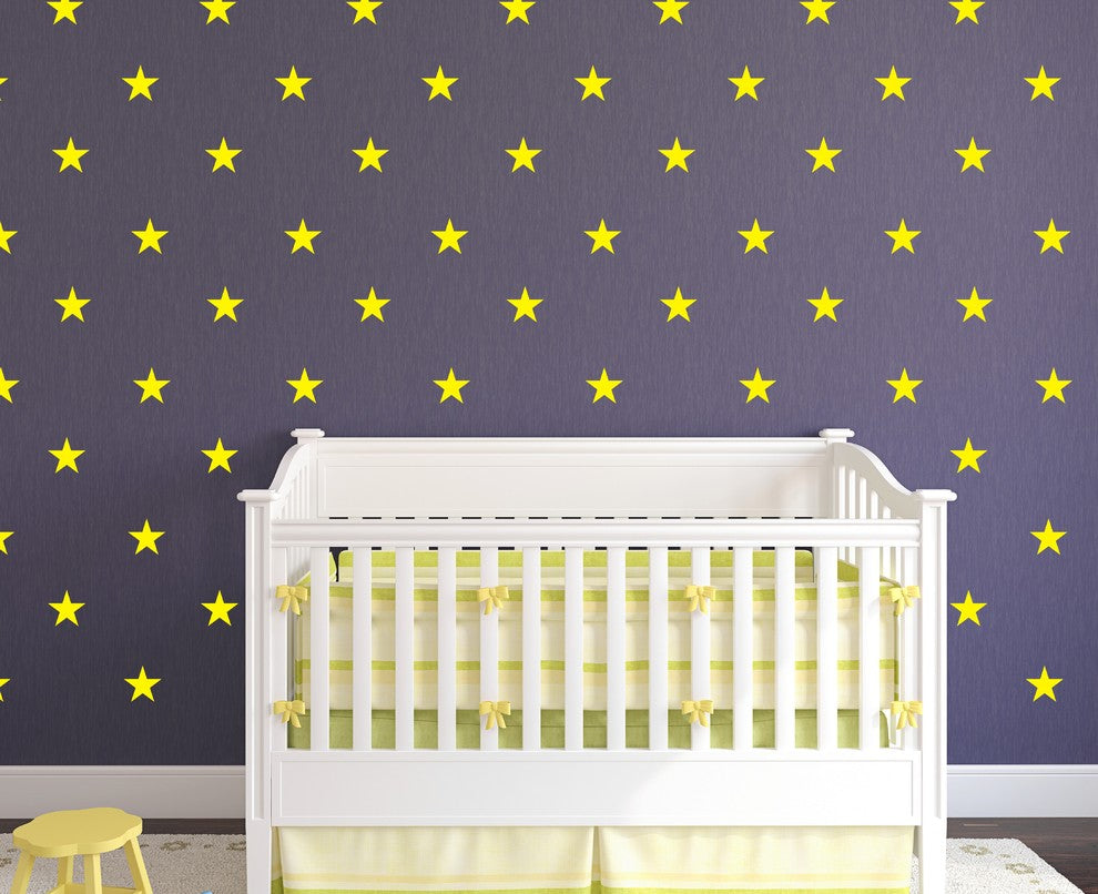 Stars Pattern Wall Decal, 3", Black