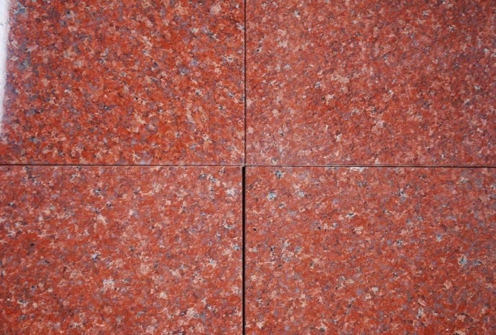 Ming Red Granite Tiles Polished Finish 12"x12" Set Of 40