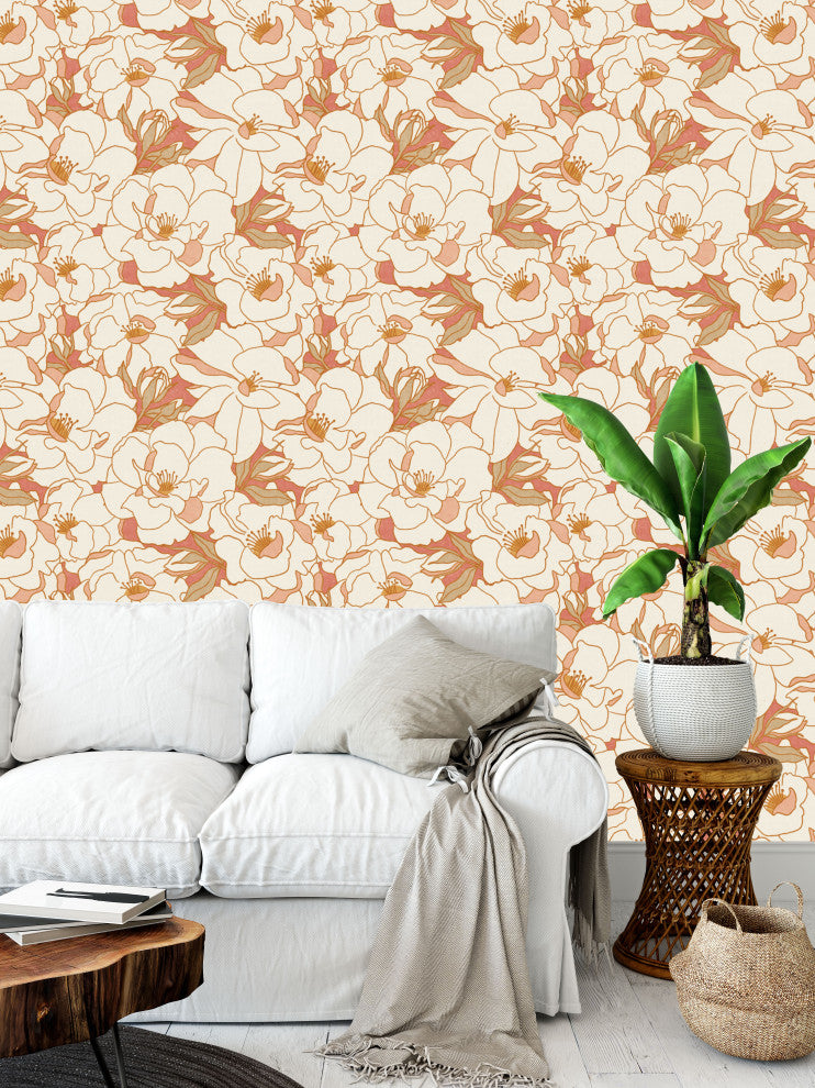Zephirine Pink and White Wallpaper By Amy Maccready 24"x72"