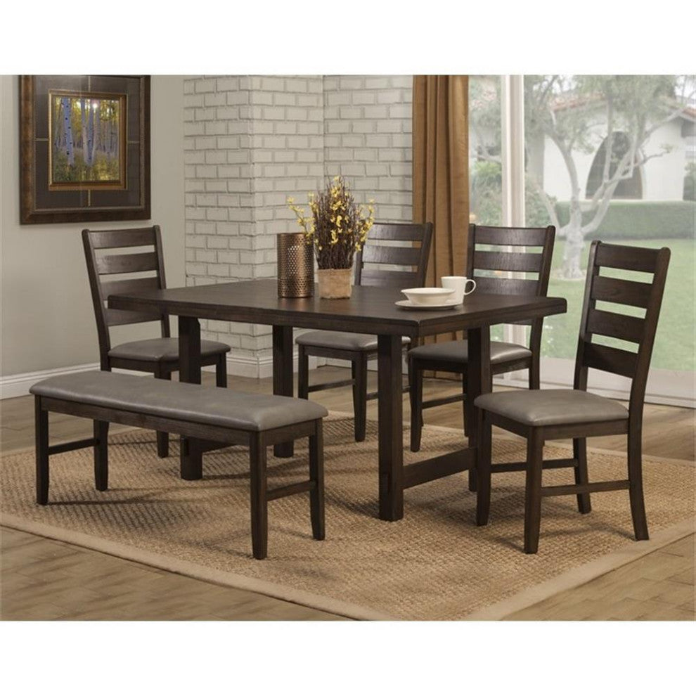 Alpine Furniture Emery Wood Dining Table in Walnut (Brown)