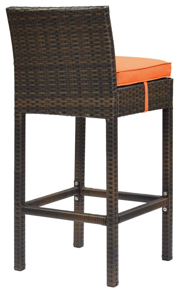 Conduit Bar Stool Outdoor Patio Wicker Rattan Set Of 2 By Modway