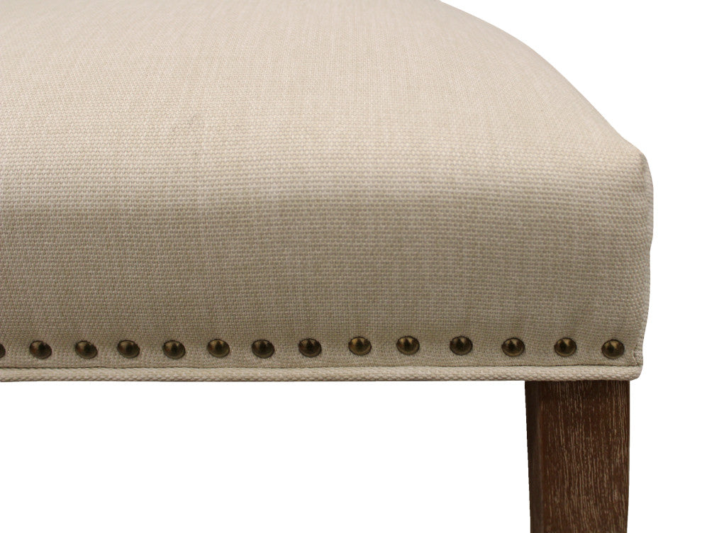 Benedict 7-piece Dining Set 58" Round Dining Table And 6 Ivory Linen