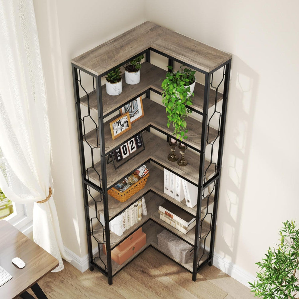 Tribesigns Corner Shelf, Bookshelf, Etagere Bookcase, Display Shelf