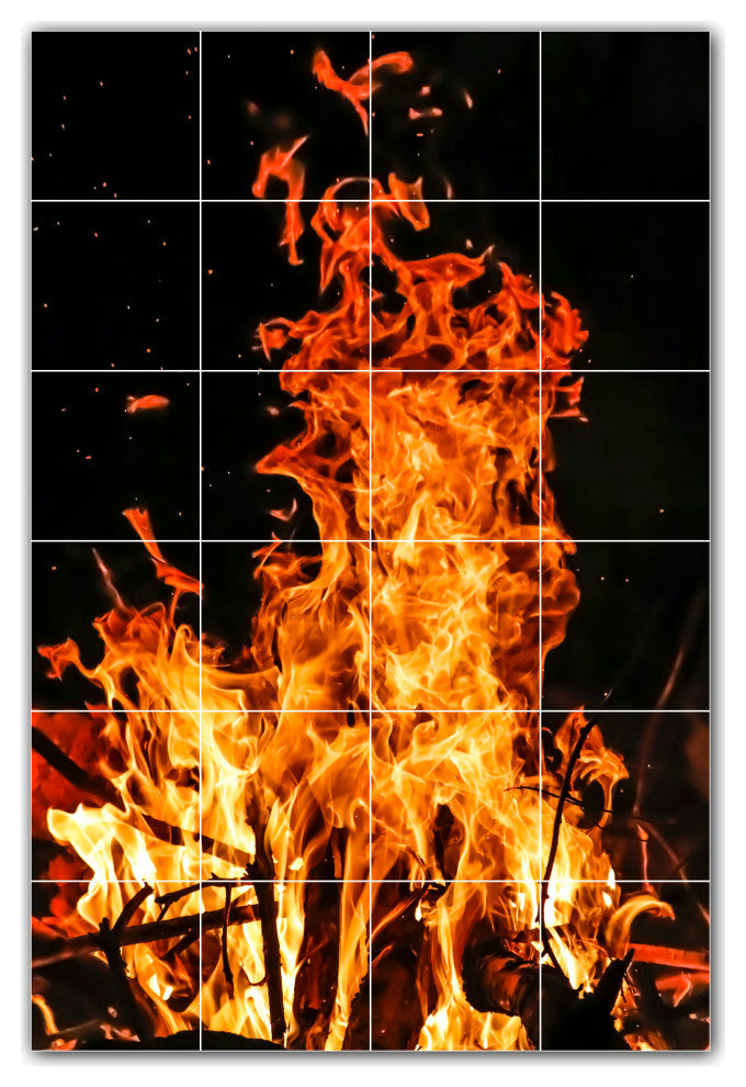 Fire Ceramic Tile Wall Mural HZ500602-46M. 24" x 36"