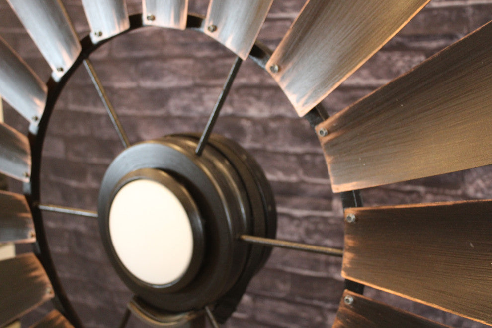 84 Inch Charred Whiskey Barrel Windmill Ceiling Fan | The American