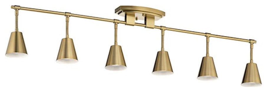 Sylvia Rail Light 6-Light in Brushed Natural Brass