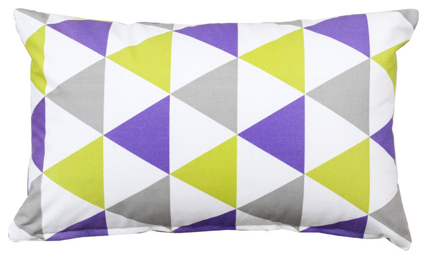 "Becca" Purple And Mustard Decorative Throw Pillow Cover, 12"x20"