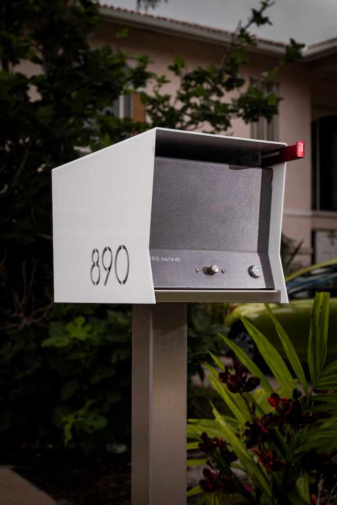 The RetroBox with Locking doors. Modern Pole Mounted Mailbox, Pole not