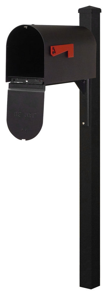 Titan Steel Curbside Mailbox and Wellington Post, Black