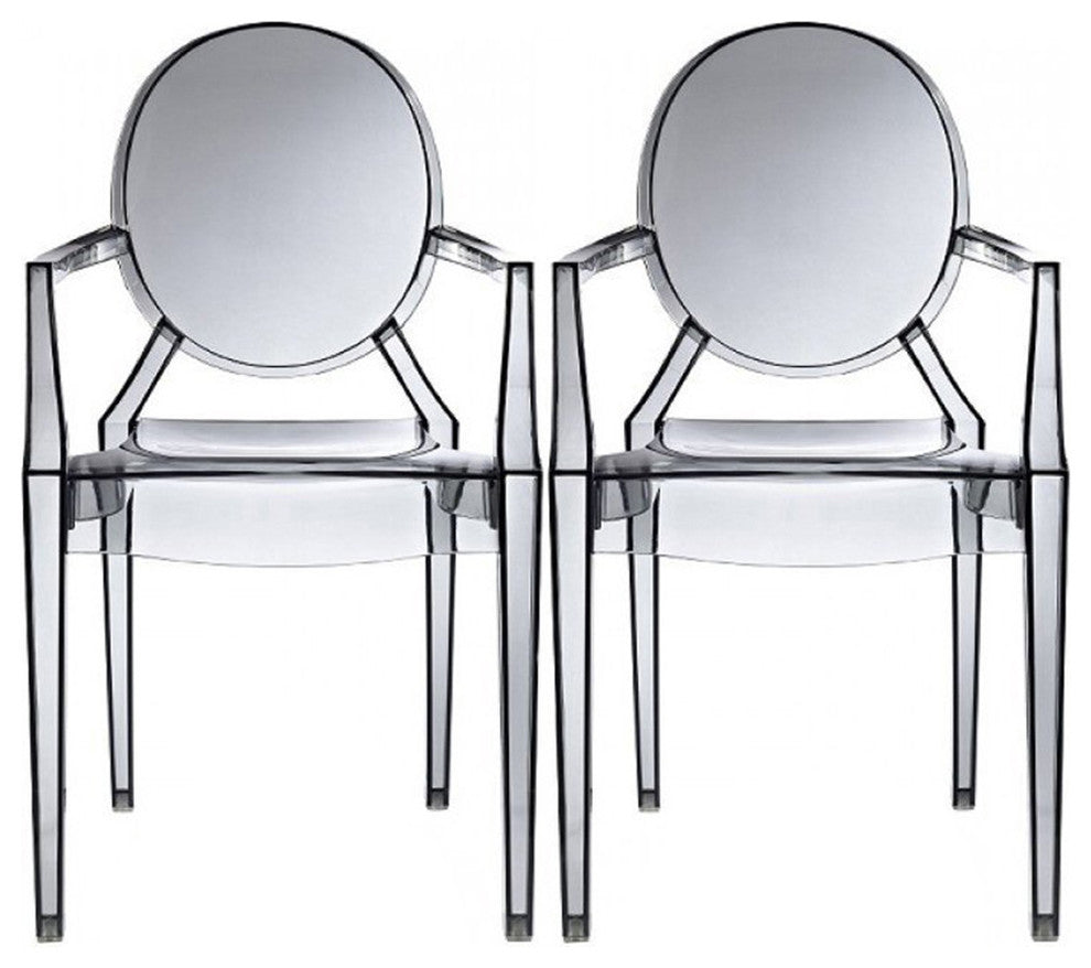 Modern Stackable Chairs Ghost Style Armchairs With Arm Dining Clear Se