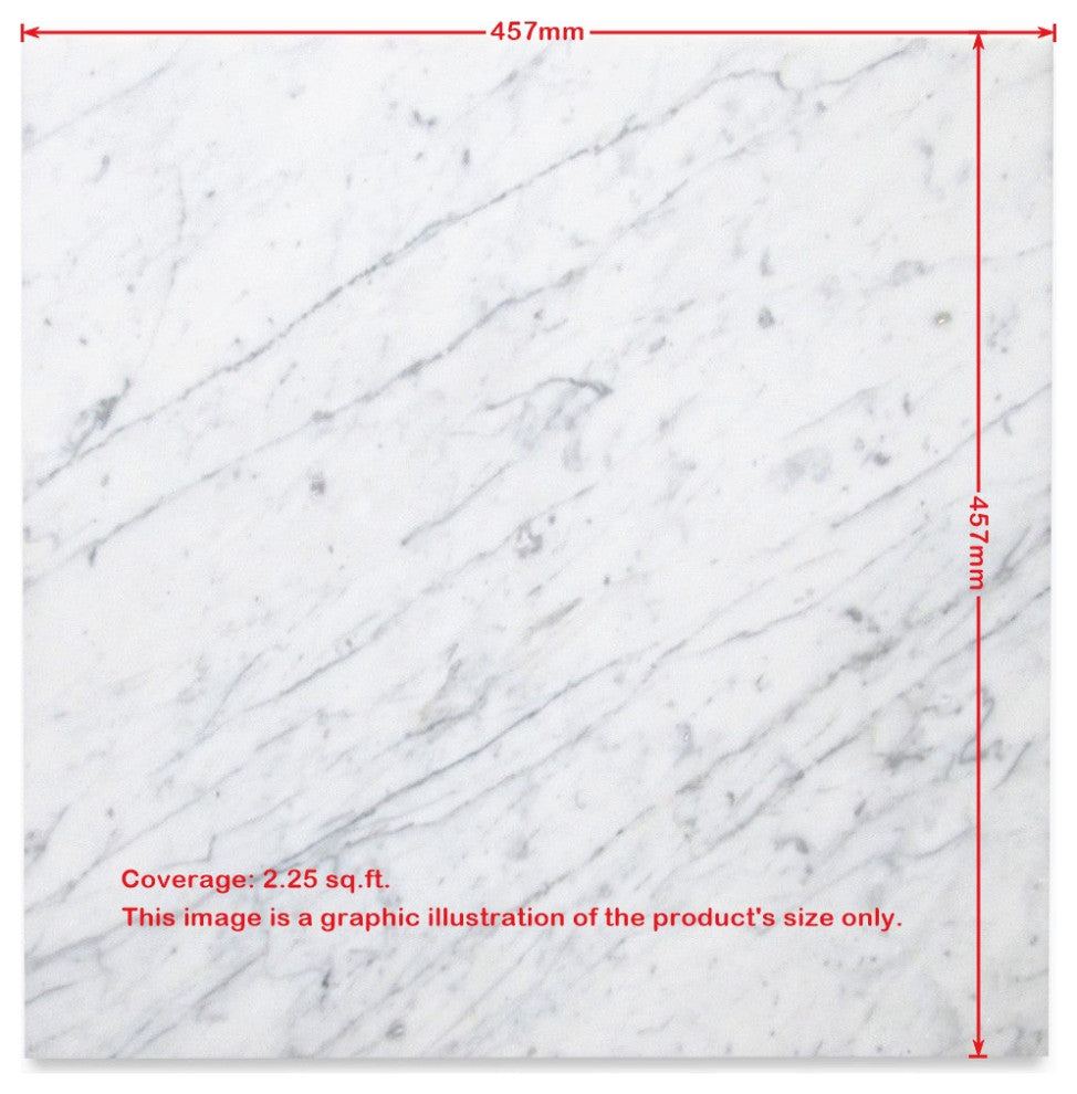 Italian Statuary White Statuario Marble 18x18 Wall Floor Tile Honed, 9
