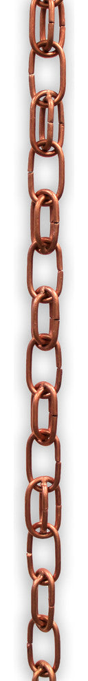 Extra Link Copper Rain Chain With Installation Kit, 15 Foot