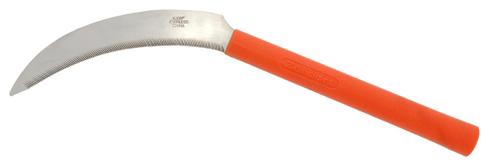 Harvest Sickle, Plastic Handle, Light Serration, 6.5" Stainless Steel