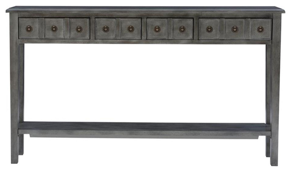 Linon Sadie Long Wood Console Table In Gray